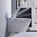 Small bathroom WC automatic sensor flush wall hung toilet | toilet ...